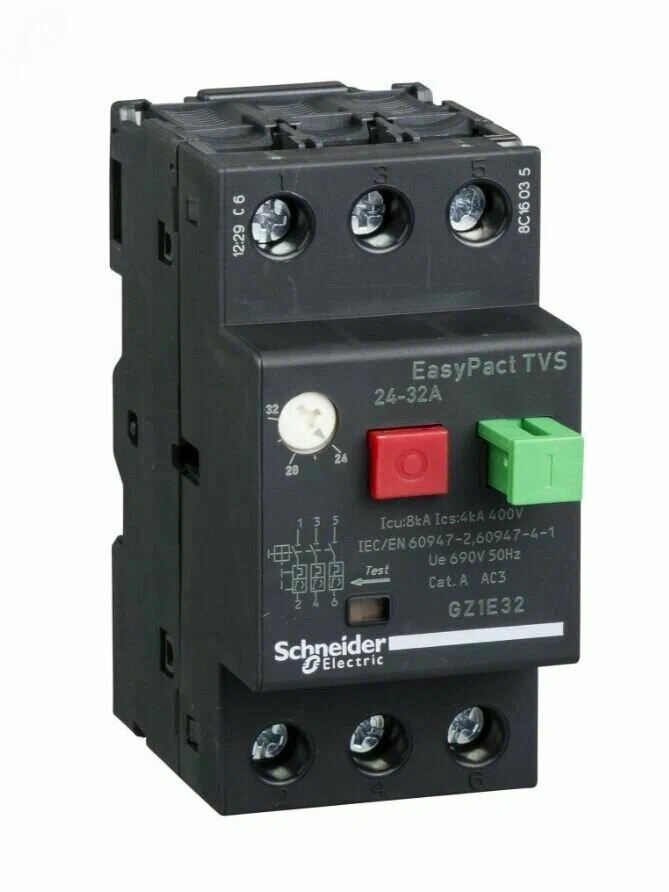 Автоматы защиты двигателей 20-25A термомагн. расцеп. TVS