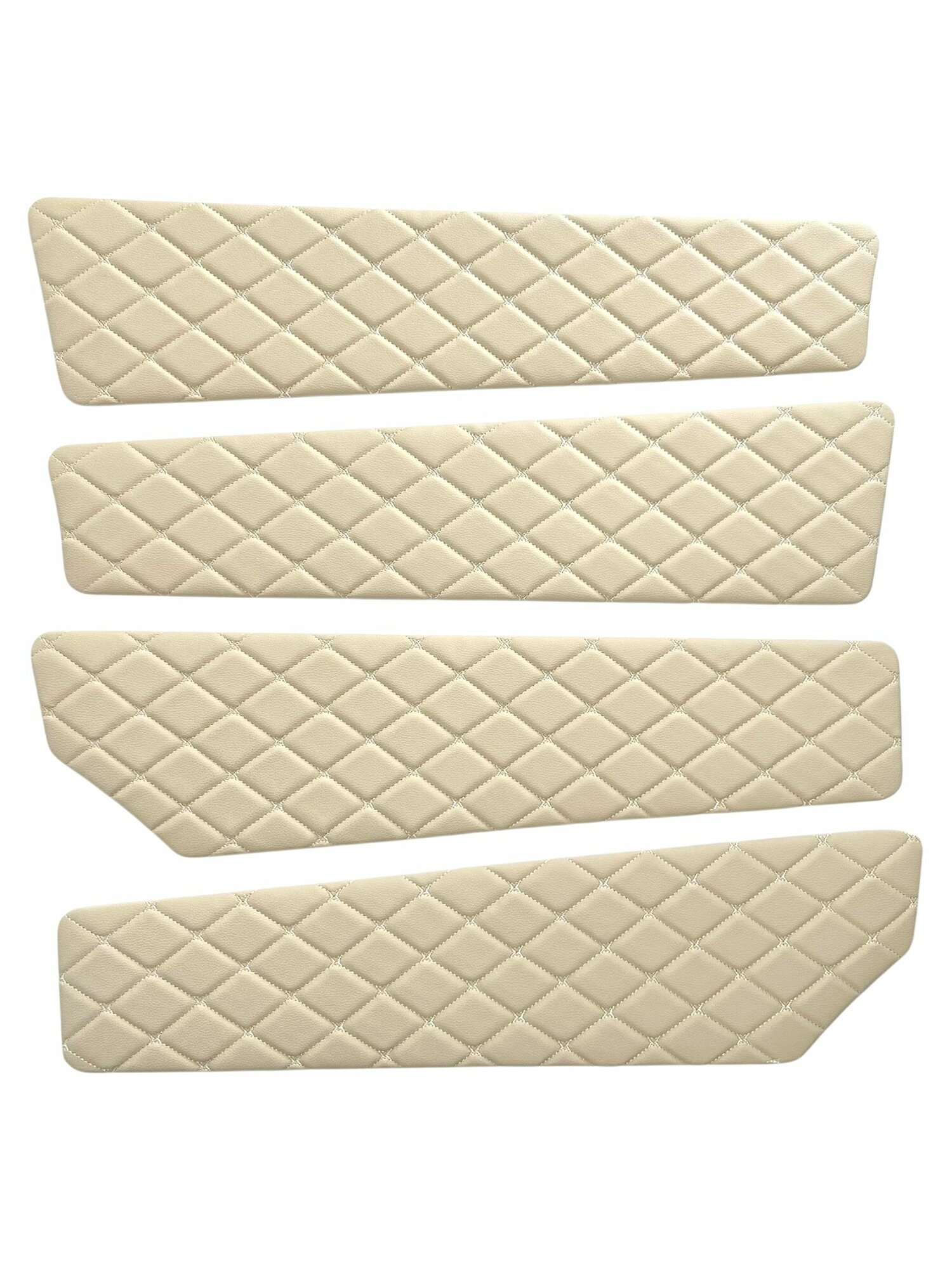 Вставки в дверные карты Лада ВАЗ 2109 21099 на основании, экокожа бежевый ромб, накладки, обшивка тюнинг