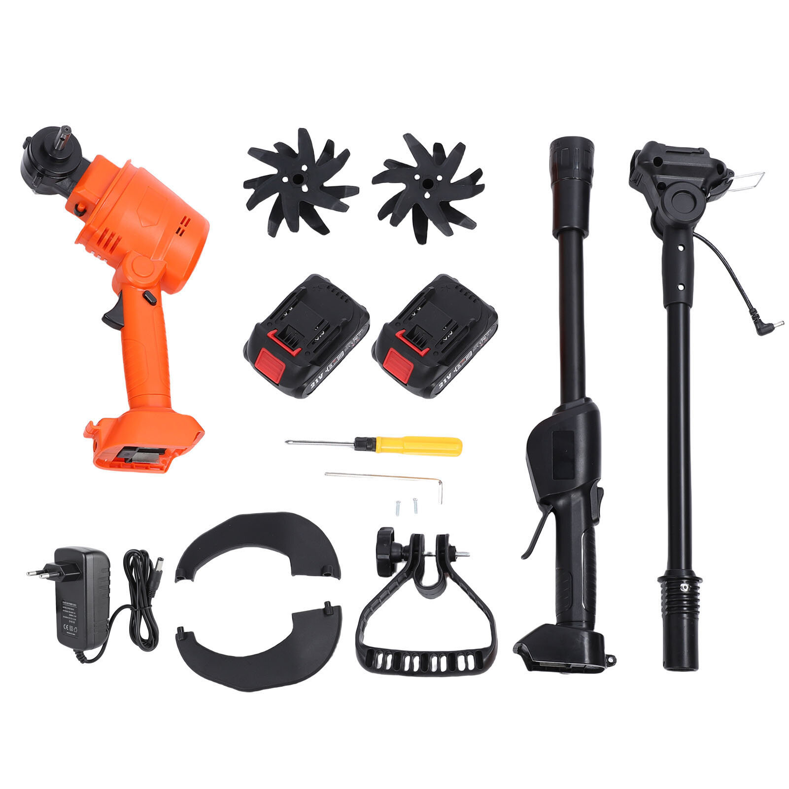 Беспроводной культиватор, 235 об/мин, 4 фрезы, 4 дюйма, 2x1.5 Ач, EU