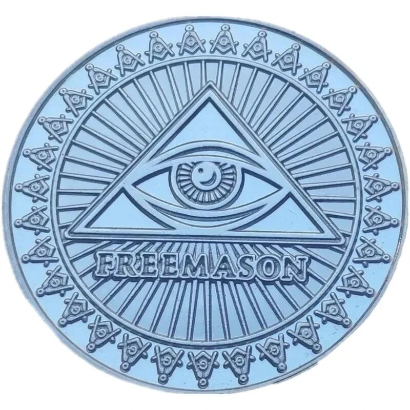 Серебристая монета Фри Mason's, цвет серебристый