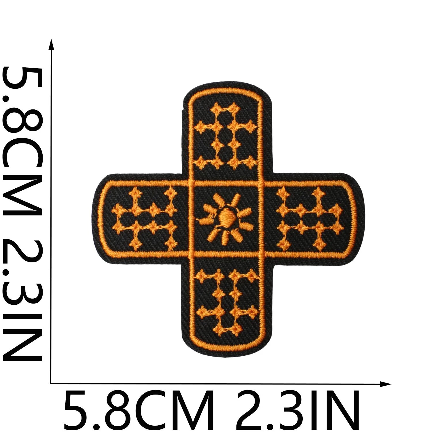 Вышитая нашивка крест, 5.8x5.8 см, цвет 18