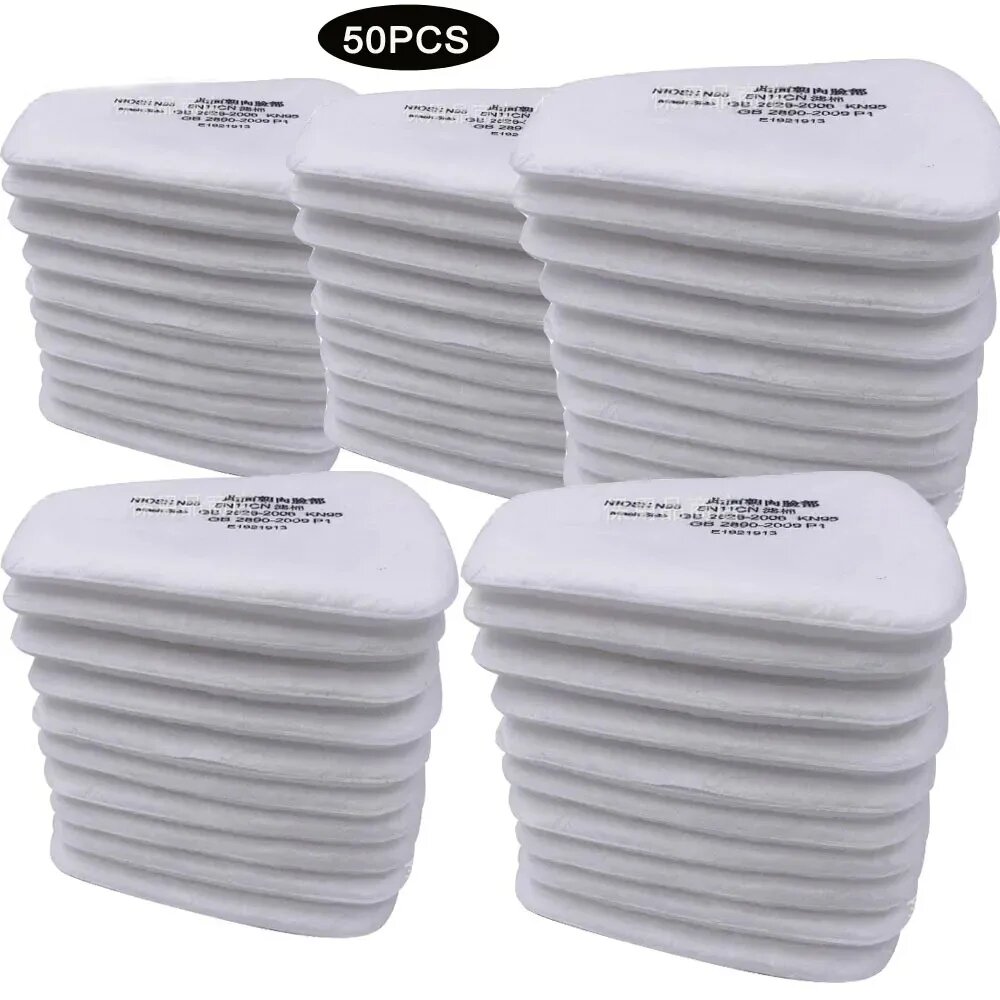 Фильтры 3M 5N11 хлопковые для респираторов 6001, 6002, 6004, 6200/7502 50pcs filters