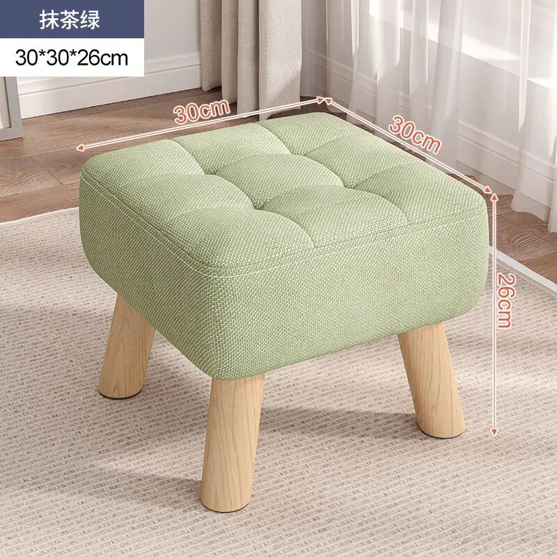 Табурет мягкий для дома и дачи, зеленый, деревянный каркас, 30*30*26 см, 1 шт.