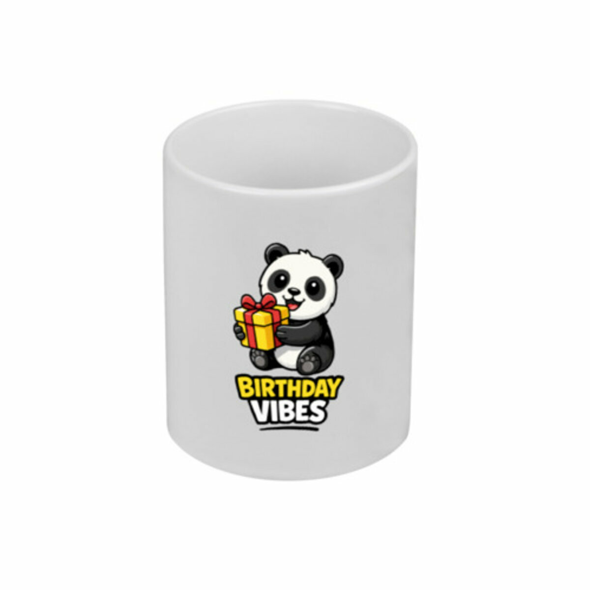 Кружка «Панда с подарочной коробкой BIRTHDAY VIBES» (белый)