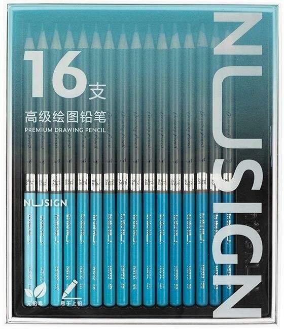 Карандаш чернографитный Deli Nusign 2H-1, HB-2, 2B-3, 4B-3, 6B-2, 8B-2, 10B-1, 12B-1, 14B-1 (NS732)