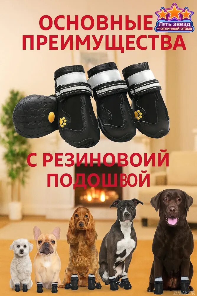 Обувь для собак, ботинки для средних и крупных пород размер №7