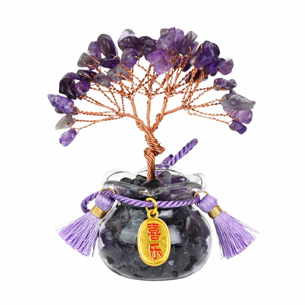 Хрустальное дерево с украшениями из кварцевого дерева Бонсай, украшениями из хрустального денежного дерева Бонсай, украшениями из Фэн-шуй, украшениями для домашнего уюта
