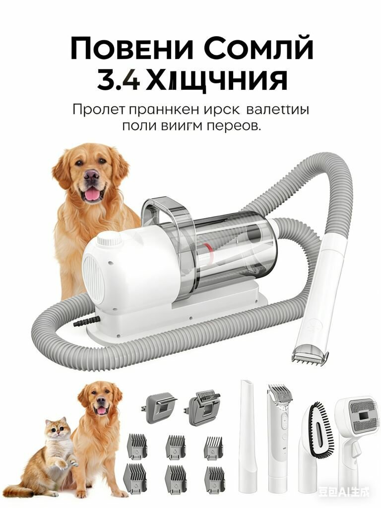Многофункциональный прибор для груминга собак и кошек, пылесос для шерсти, машинка для стрижки, все в одном