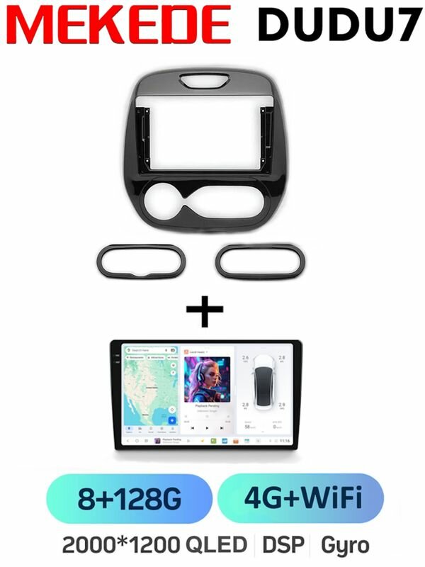 Магнитола 9" Mekede DUDU7 8/128 Gb для Renault Kaptur 1 2016-2019 F1 F2 F3 Кондиционер carpay Android