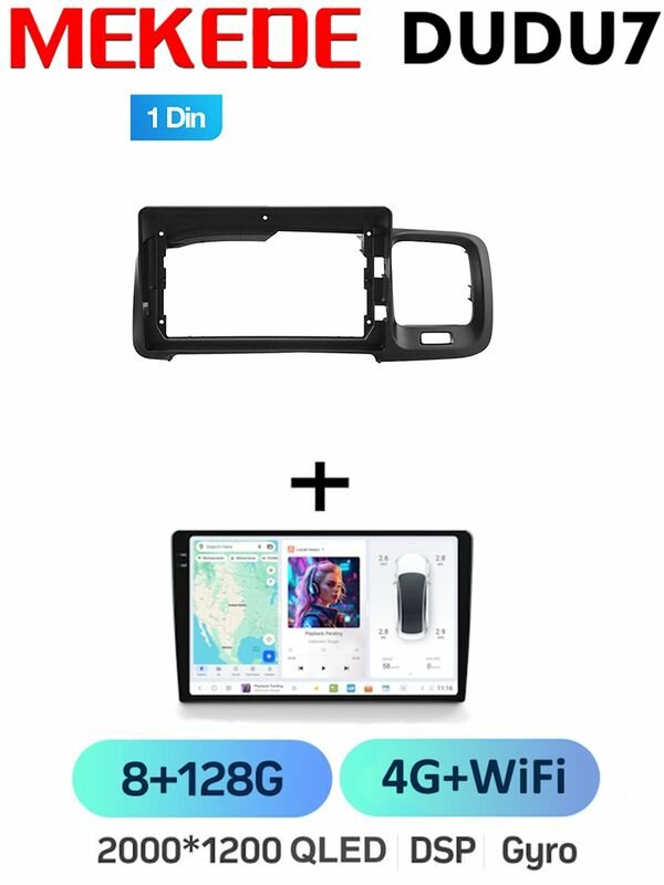 Магнитола 9" Mekede DUDU7 8/128 Gb для Volvo S60 Y20 1 Din 2010-2018 carpay Android