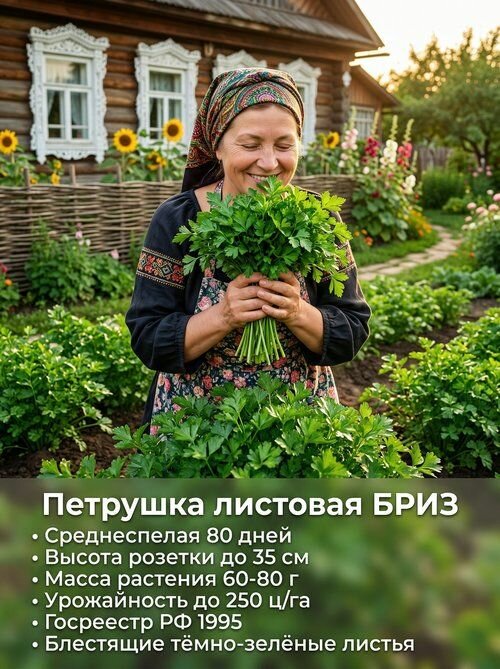 Петрушка бриз Урожайный сорт для всесезонного выращивания! От всходов до срезки 80 дней, масса растения 60-80 г, нежная сочная зелень с отличным вкусом, устойчива к полеганию