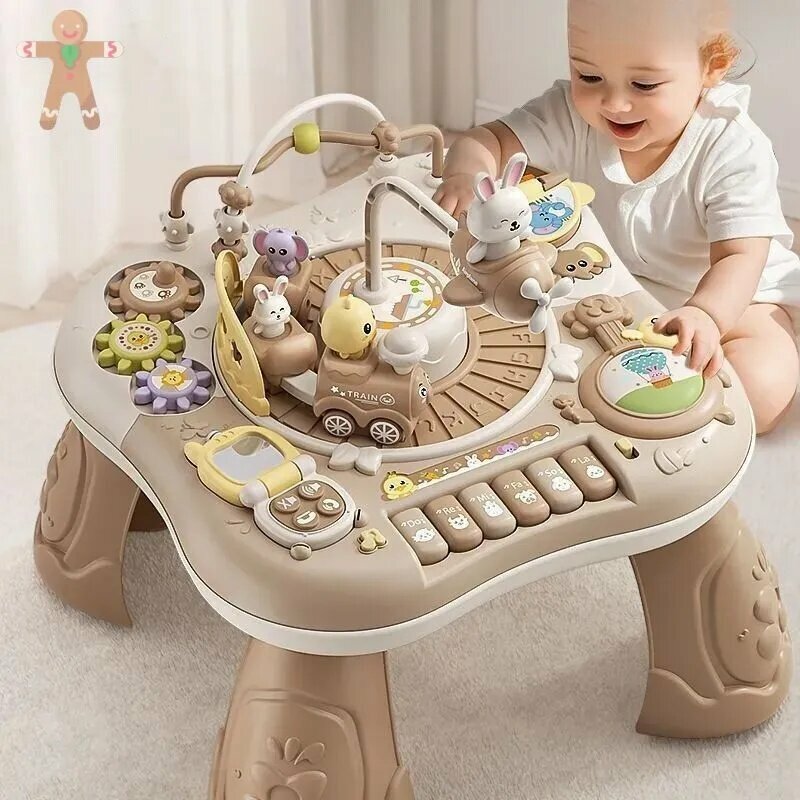 Развивающий игровой столик для малышей, многофункциональный развивающий столик для младенцев, работает от батареек.