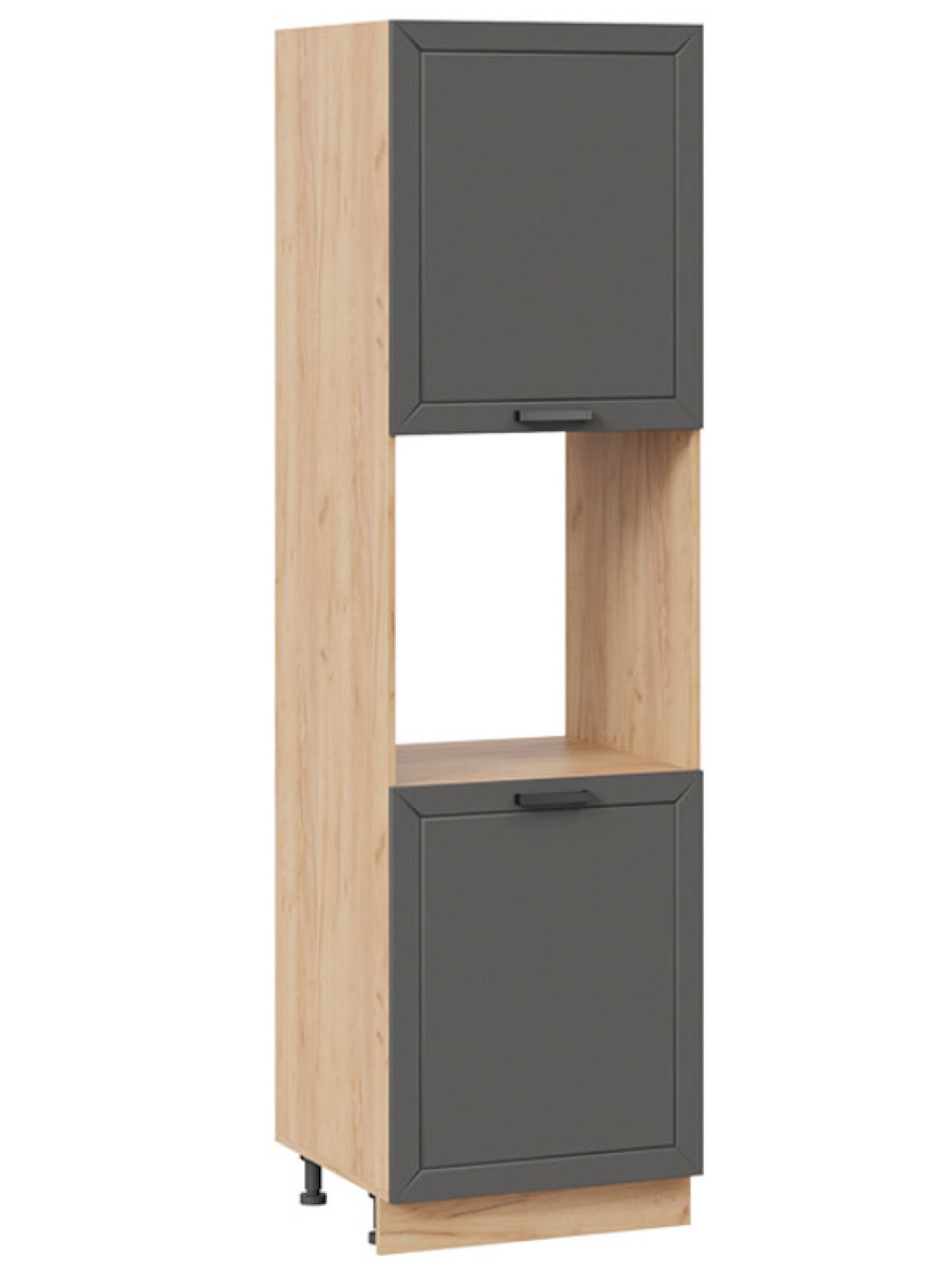 Пенал кухонный напольный с нишей 600 Альфа (вулкан) корпус крафт Huge Mebel. Ширина 600 Высота 2132. Модули кухонные нижние Huge Mebel. Ширина 600 Высота 2132