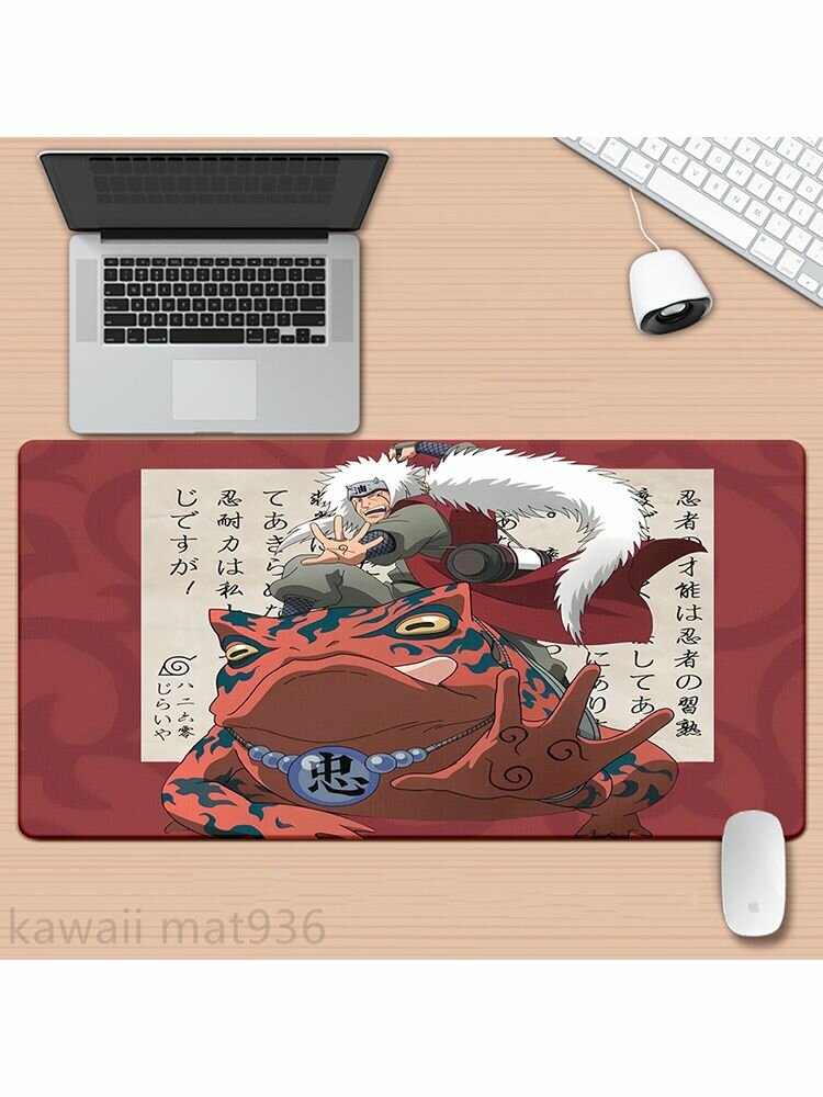 Коврик для мыши Naruto, нескользящий, XXL, с клавиатурой, для игр