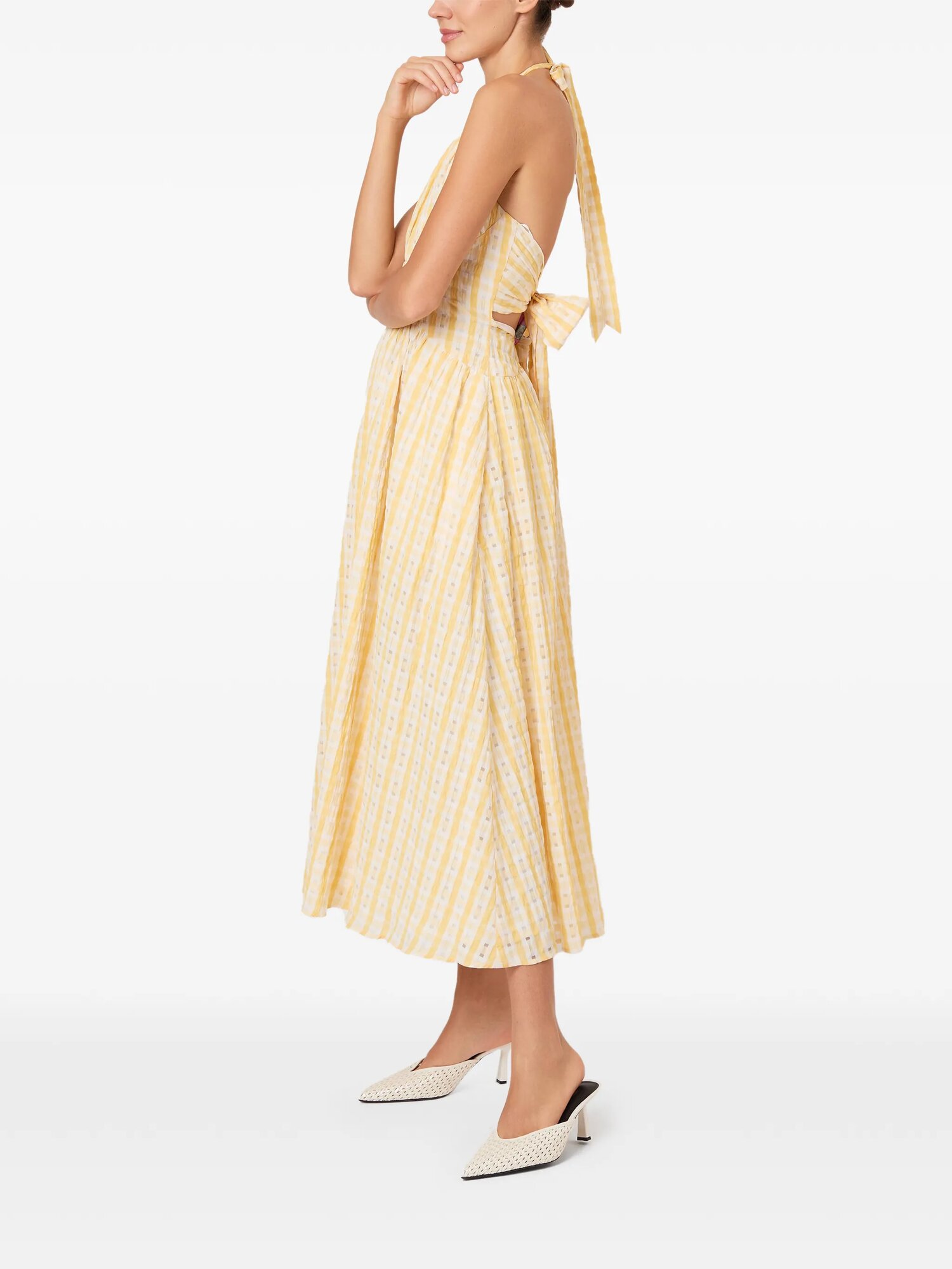 Платье Rosie Assoulin Halter check midi dress, размер 10 — фото 1