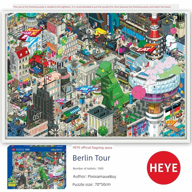 HEYE World Journey Series 1000-Пьесный Головоломка для Взрослых: Пиксельный Город Берлин для Расслабления