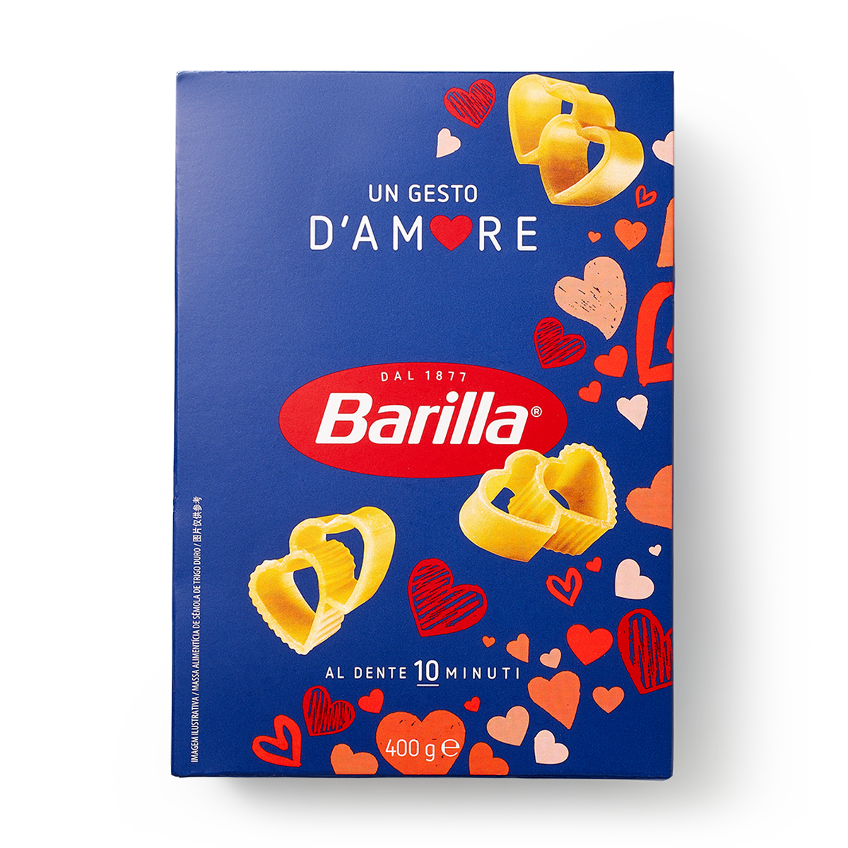 Макароны Barilla "Pasta Love", сердечки, из твердых сортов, без глютена, 400 г