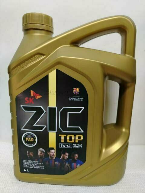 Масло моторное синтетическое ZIC TOP 5W40 4 л, артикул 162682