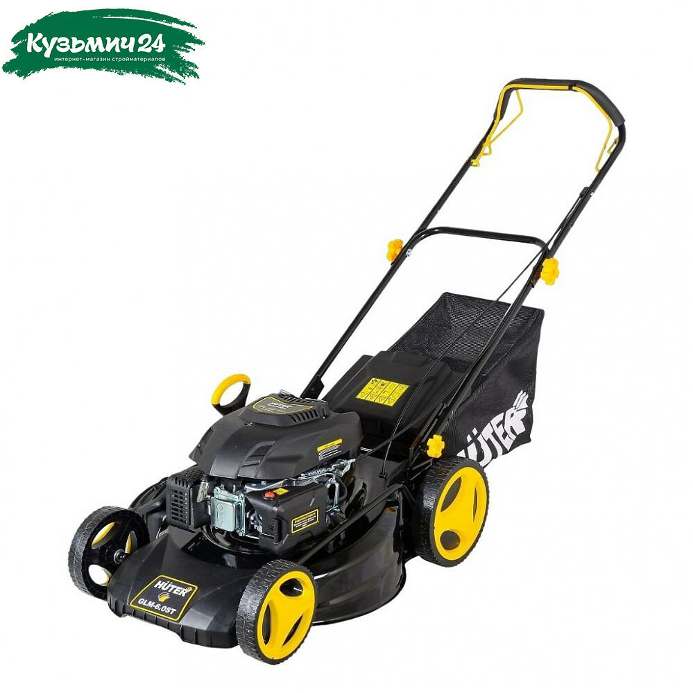 Газонокосилка бензиновая HUTER GLM-6.0 ST самоходная, травосборник 65 л, 4400 Вт