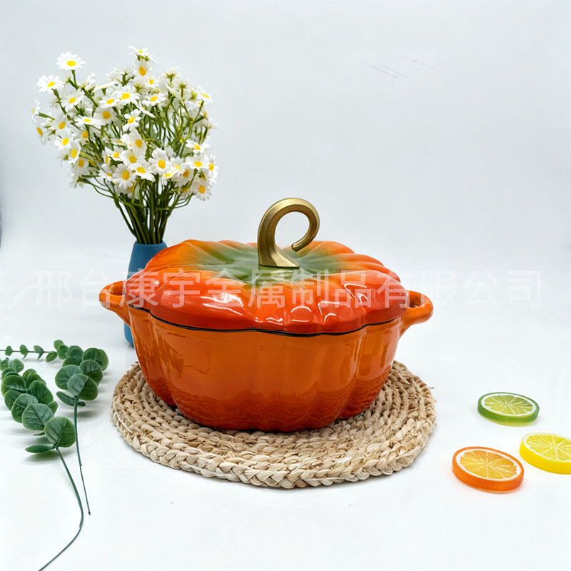 Кастрюля Kangyu Cocotte "Тыква", чугун, эмалированная, 4 л, с крышкой