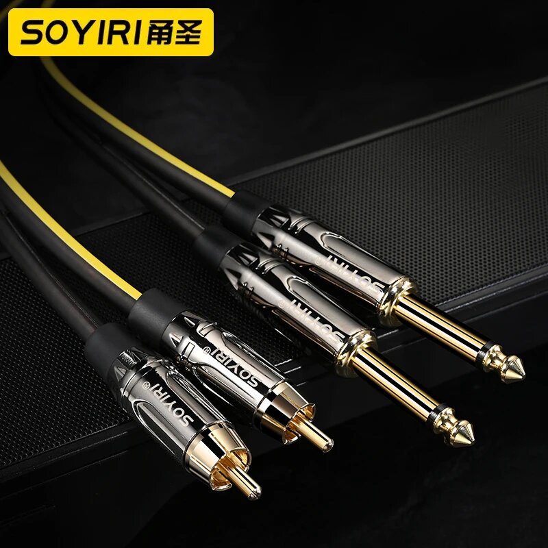 Аудиокабель SOYIRI 2RCA-1/4" Jack, 0.5м
