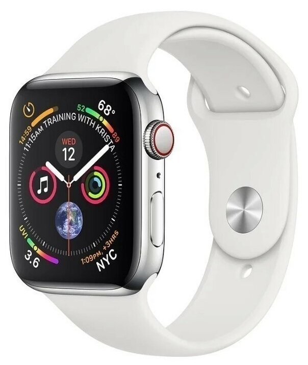 Watch S4 Cellular 40mm Silver Stainless Steel Case with Sport Band (A pple Watch)