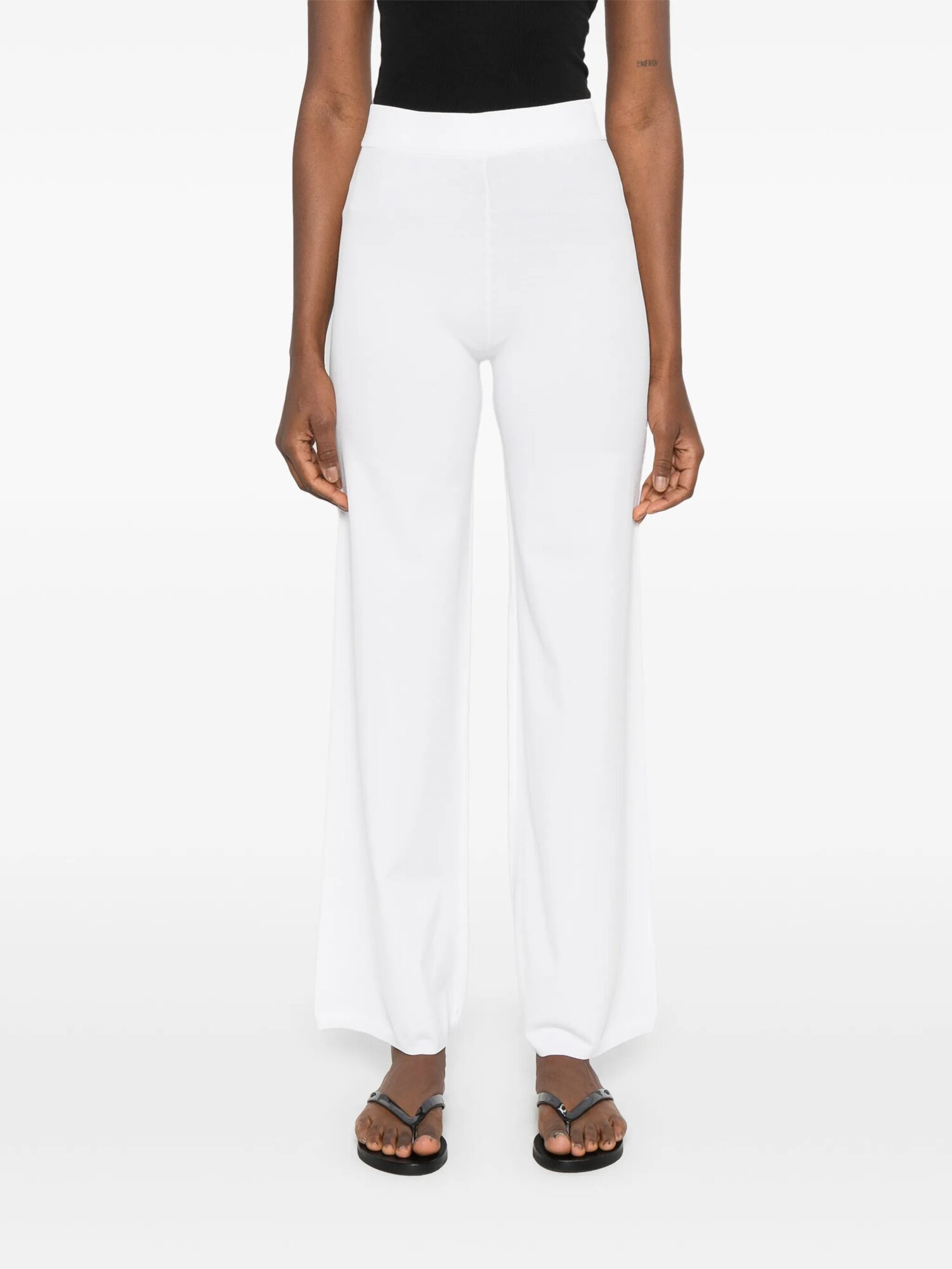 Брюки палаццо Kangra Cashmere Elasticated-waistband palazzo pants, размер 42, бежевый/белый — фото 1