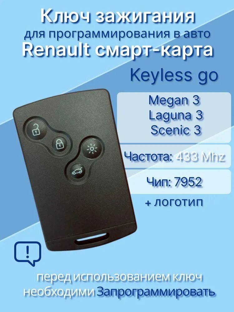 Корпус ключа зажигания для Renault Megan 3, Laguna 3, Scenic 3, Fluence — сменный корпус без чипа