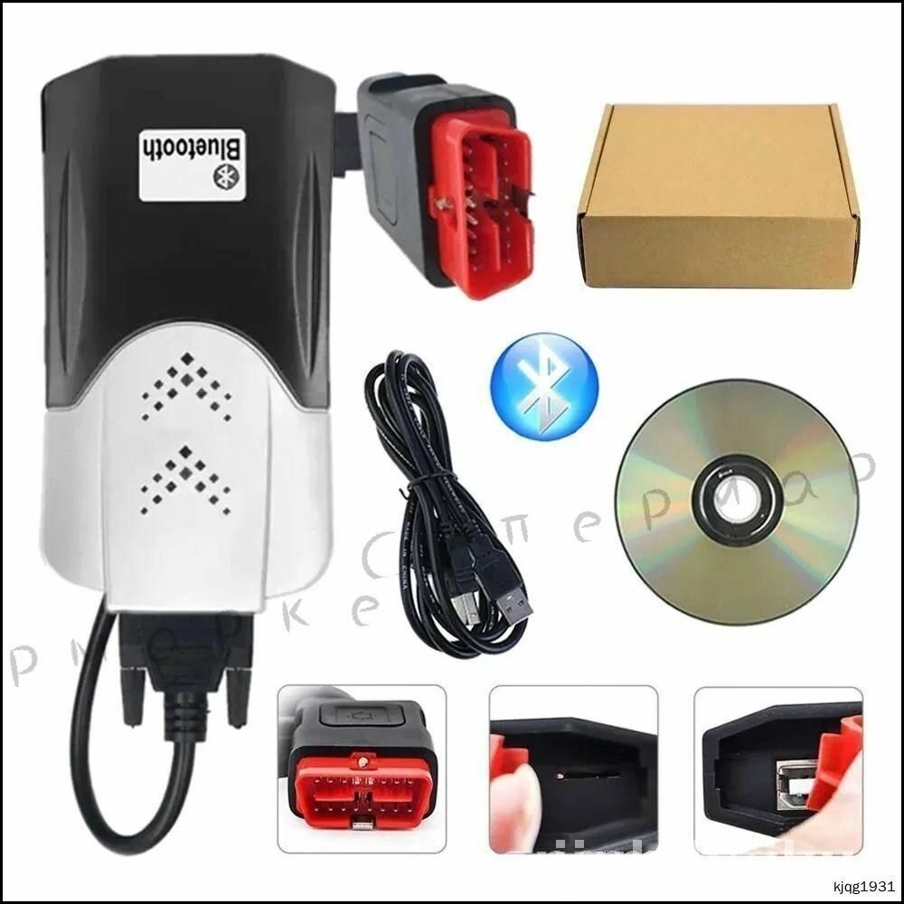 Диагностический сканер Delphi DS150E v3.0 с Bluetooth для ПК — мультимарочный CDP Pro TCS WoW, поддержка 48+ марок, диск и USB