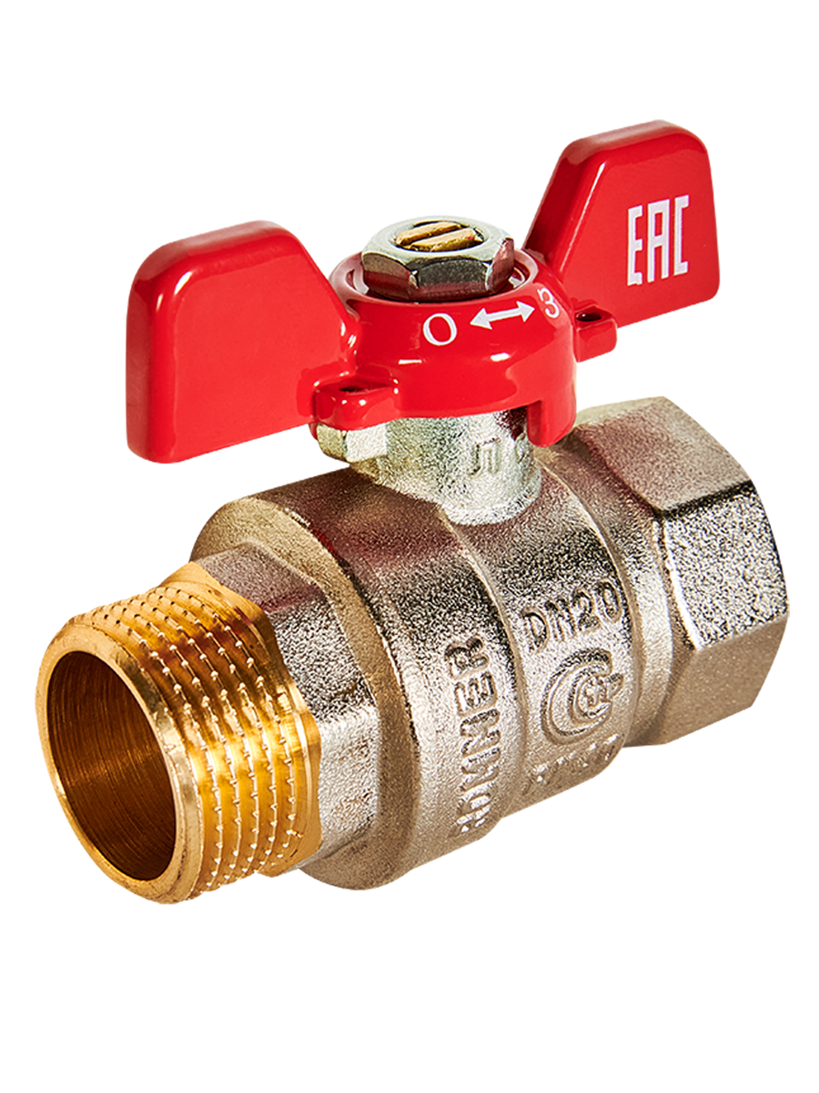 Кран шаровой ROMMER В/Н 3/4" ручка-бабочка, ГОСТ (RBV-0004-2210220)