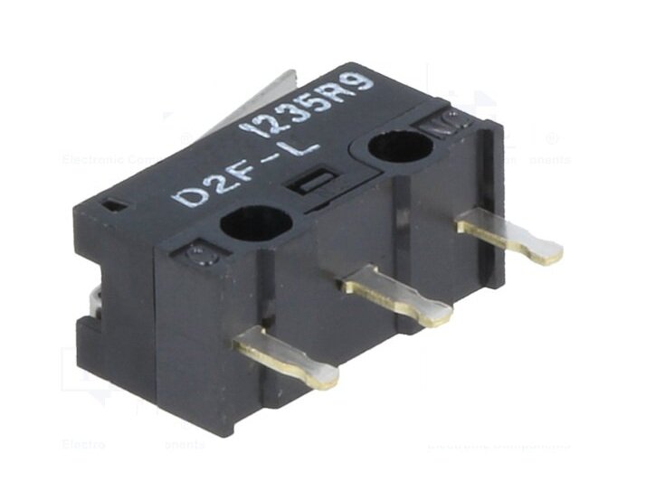Микропереключатель OMRON D2F-L, SNAP ACTION, с рычагом, SPDT, 3 A/125 В AC, 1 шт