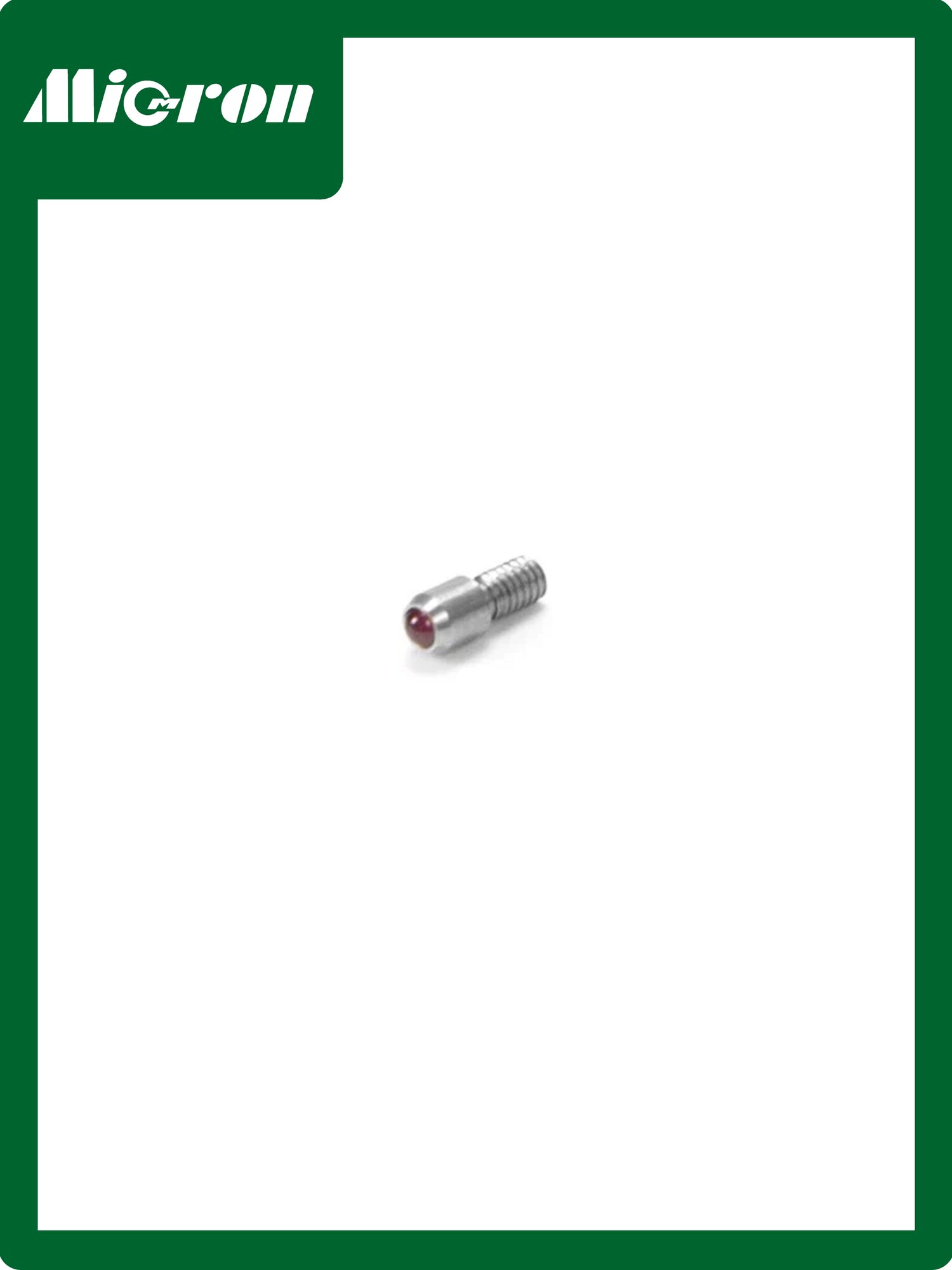 Наконечник для индикатора Micron тип А рубин 4мм (резьба М2,5х0,45)