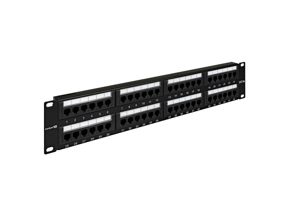 Exegate EX256753RUS Патч-панель UTP 19 48 port кат.5e Exegate разъём KRONE&110 (dual IDC), 2U