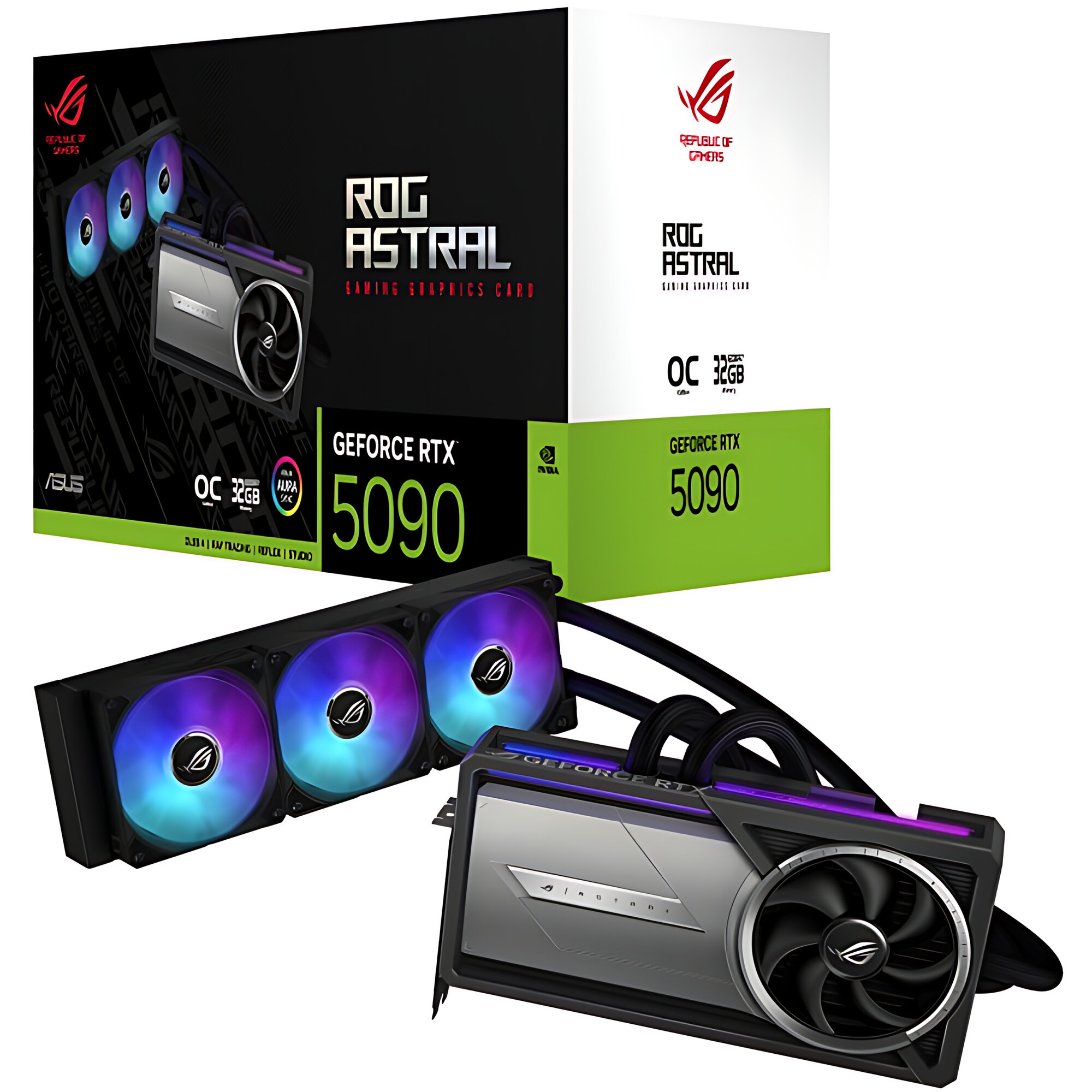 Видеокарта ASUS GeForce RTX 5090 ROG ASTRAL LC OC GAMING 32GB (ROG-ASTRAL-LC-RTX5090-O32G-GAMING), (90YV0LW2-M0NA00)