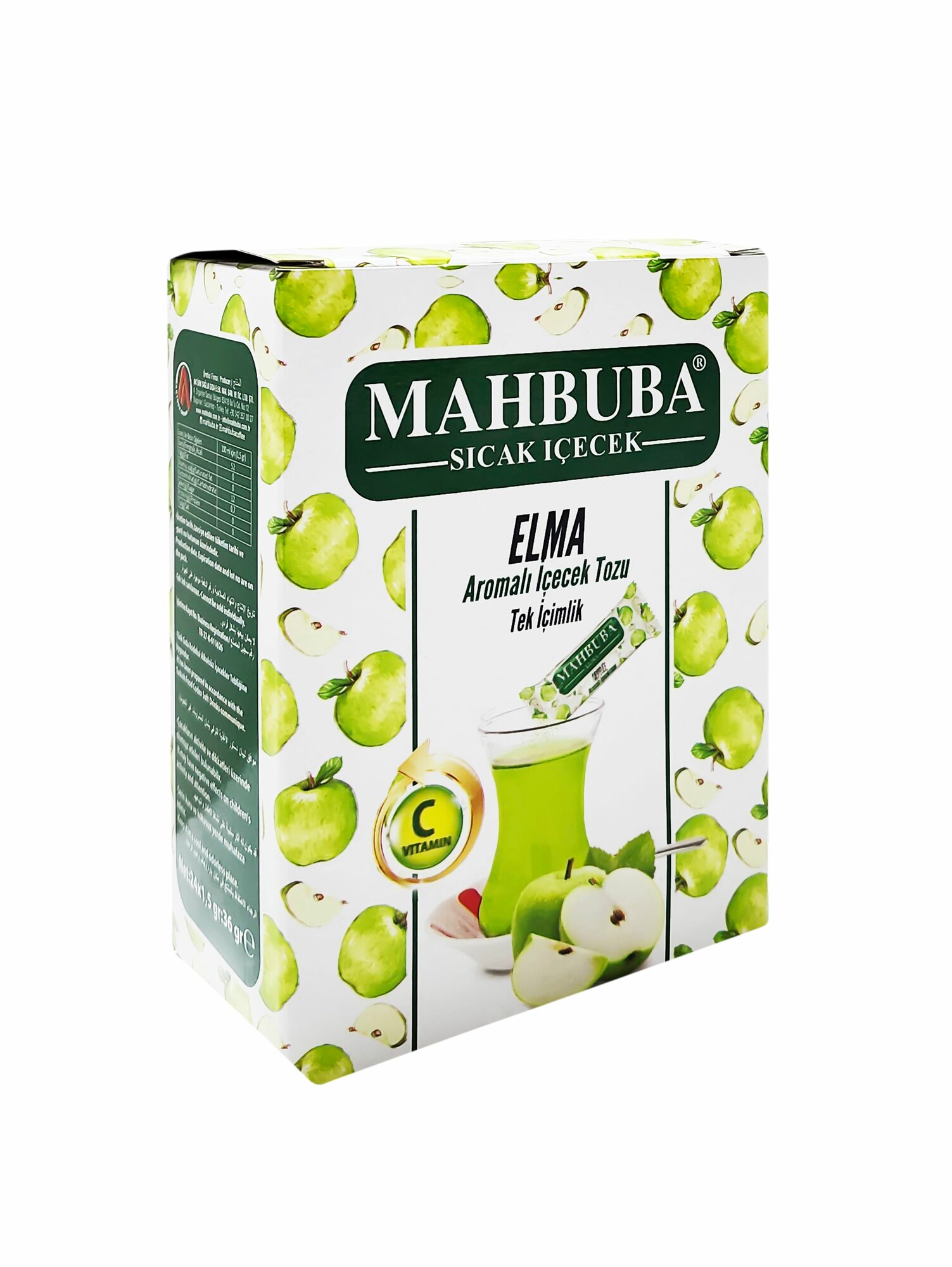 Быстрорастворимый чайный напиток со вкусом яблока, "Mahbuba", Apple, (24шт) 36гр. Турция