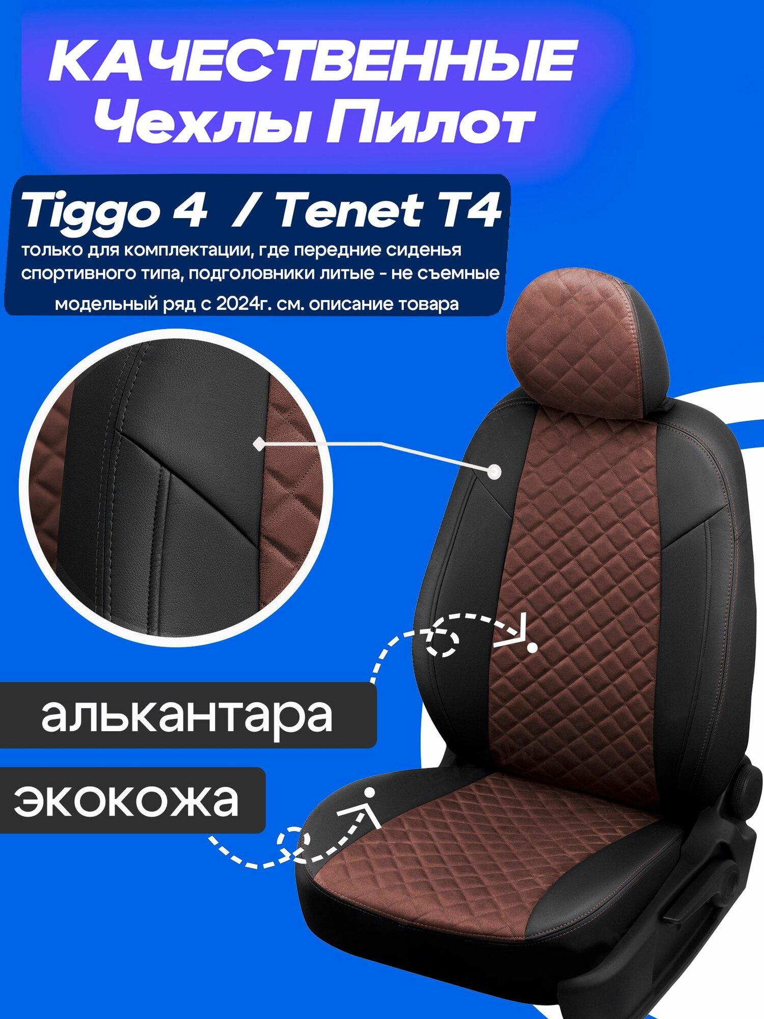 Чехлы на Чери Тигго 4 new 2025, Тенет Т4 - Chery Tiggo 4 рестайлинг и Tenet T4 2025 2026 - по нынешнее время.