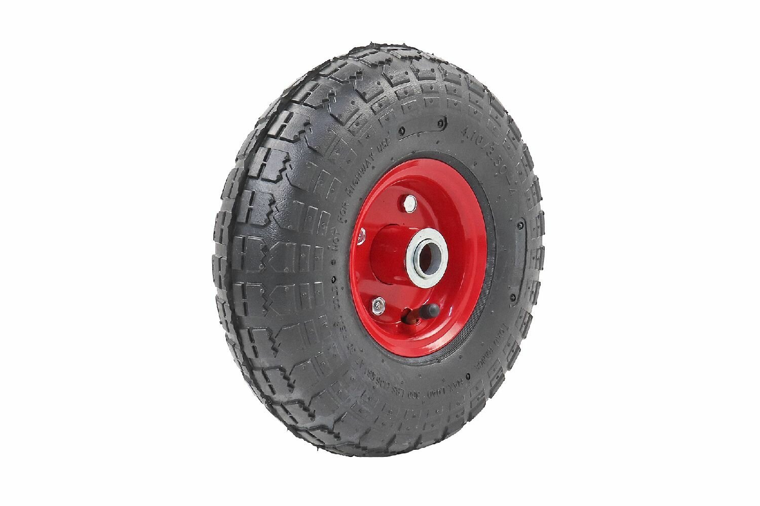 Колесо тачки садовой 4" 4,10/3,50-4" (под ось 20мм) ступица, подшипник, камера