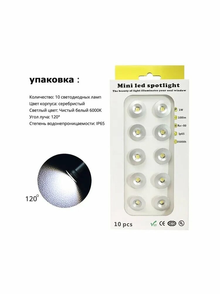 Ledsonline Настенно-потолочный светильник, Без цоколя, 1 Вт
