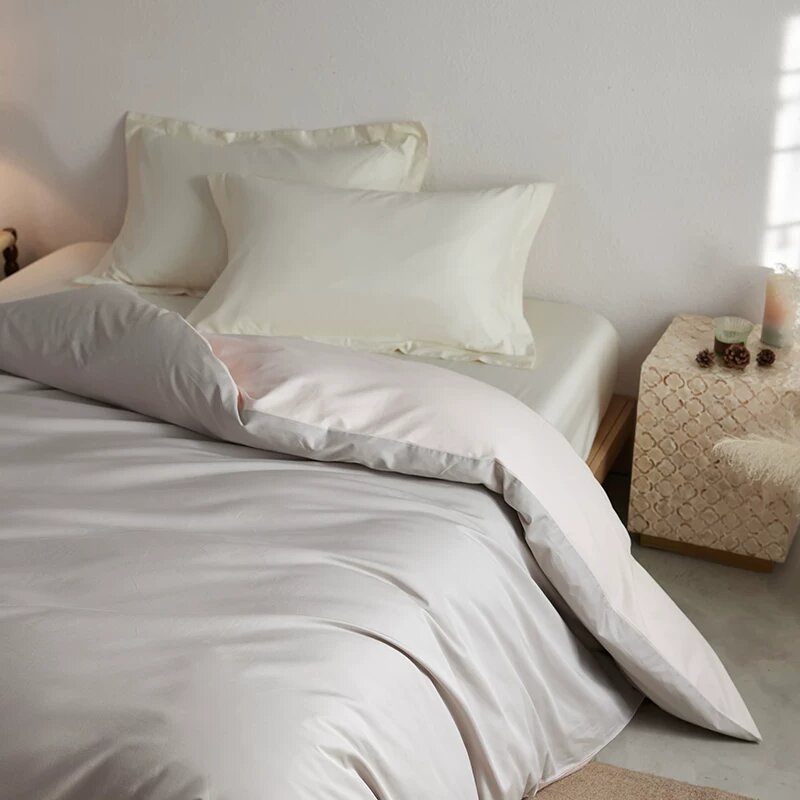 Пододеяльник Misu из 100% хлопка, 100 шт, однотонный, 150x200, простой двухцветный дизайн Пара наволочек 48x74