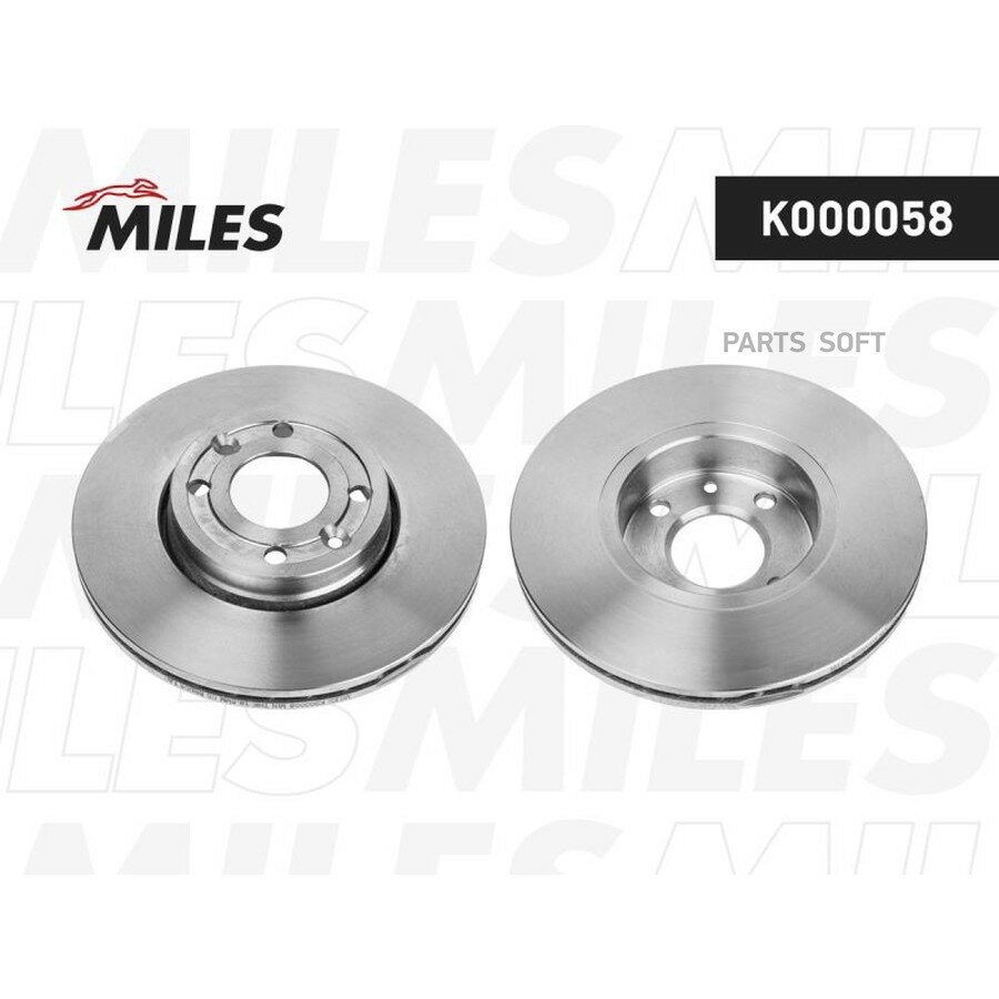 MILES K000058 Диск тормозной NISSAN MICRA 03-/NOTE 06-/RENAULT MEGANE 03-/CLIO 05- перед. вент. ()