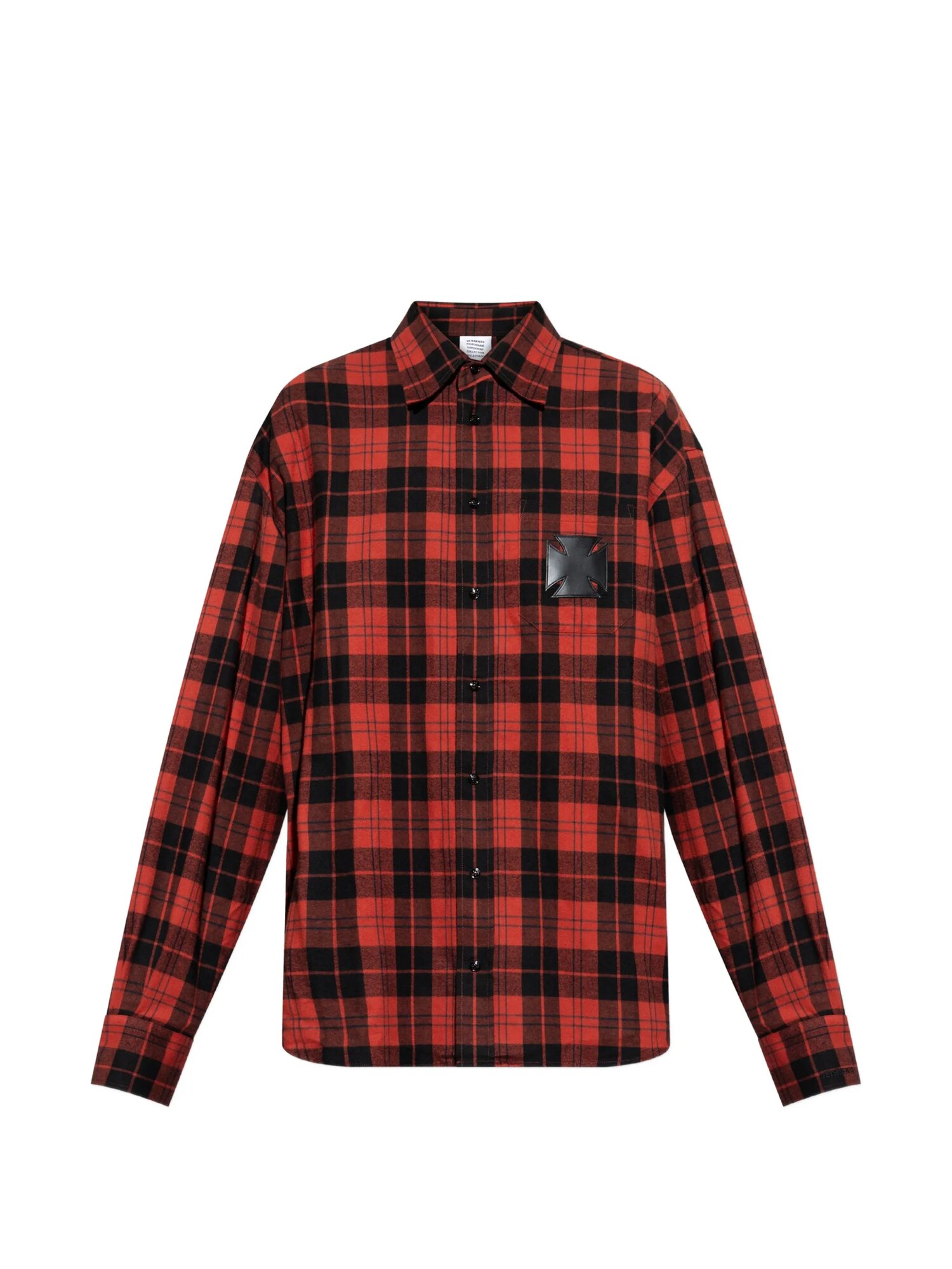 Рубашка Tartan-pattern appliqué-detail shirt