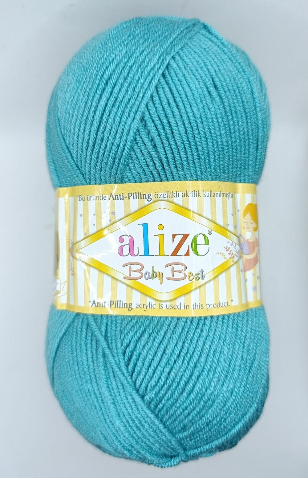 Пряжа для вязания Alize Baby best 164 лазурный 100 гр/240 м 10% бамбук, 90% антипилинг акрил