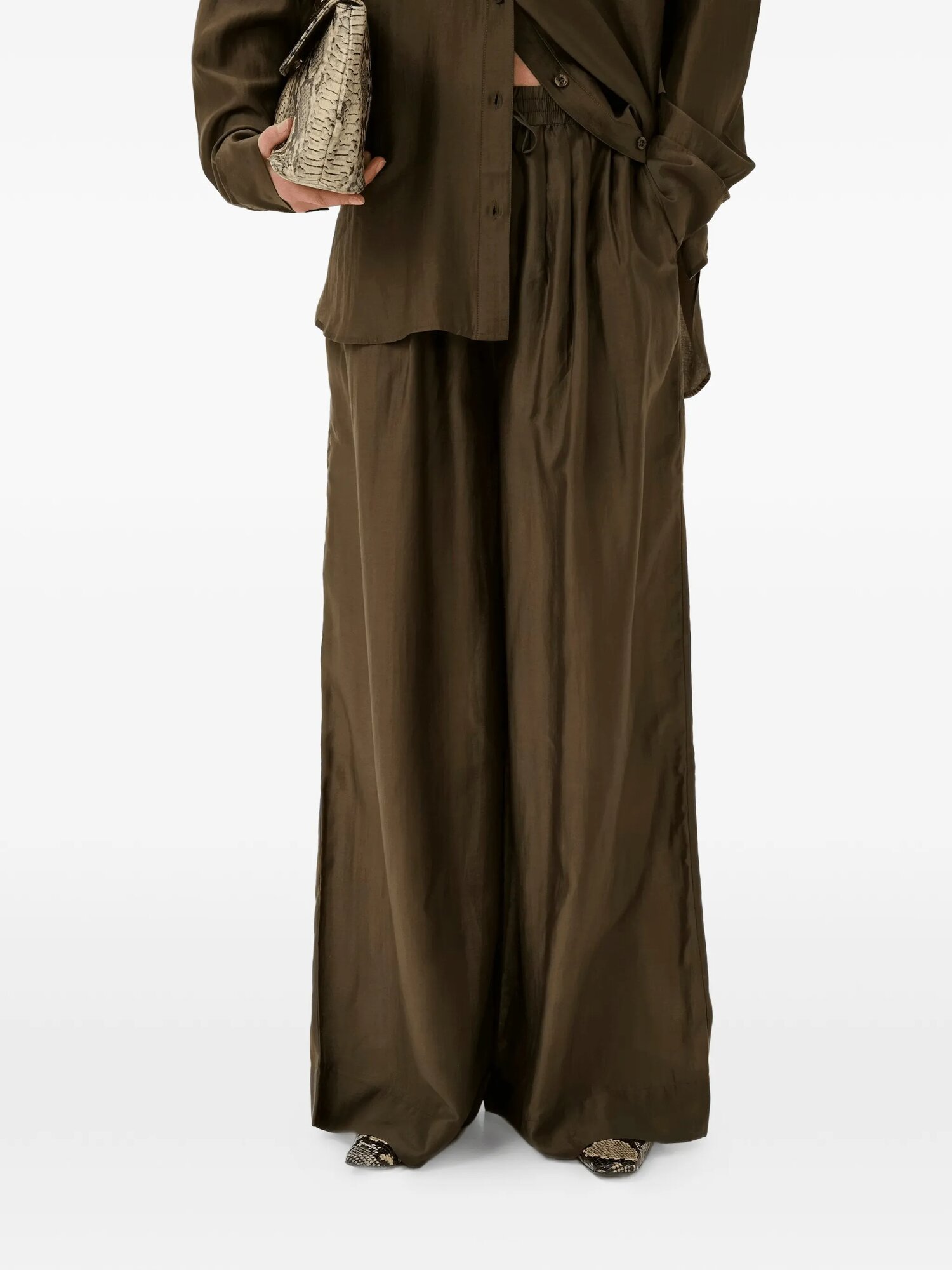 Брюки GESTUZ Siora drawstring palazzo pants, размер 34, brown — фото 1