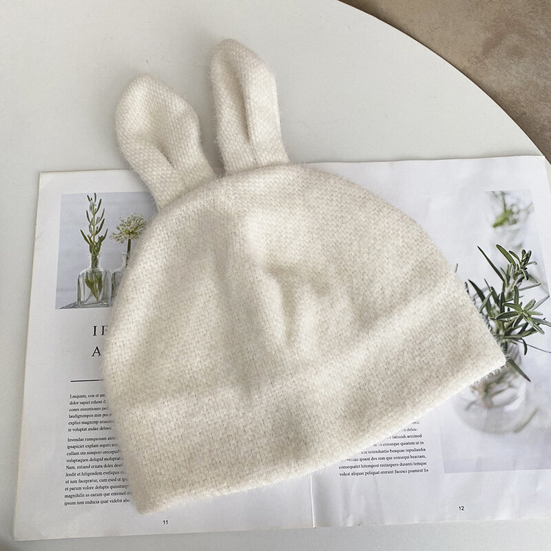 DIY Бини Ушки Зайца Женская Зимняя Корейская Интернет-Милкая Акрил