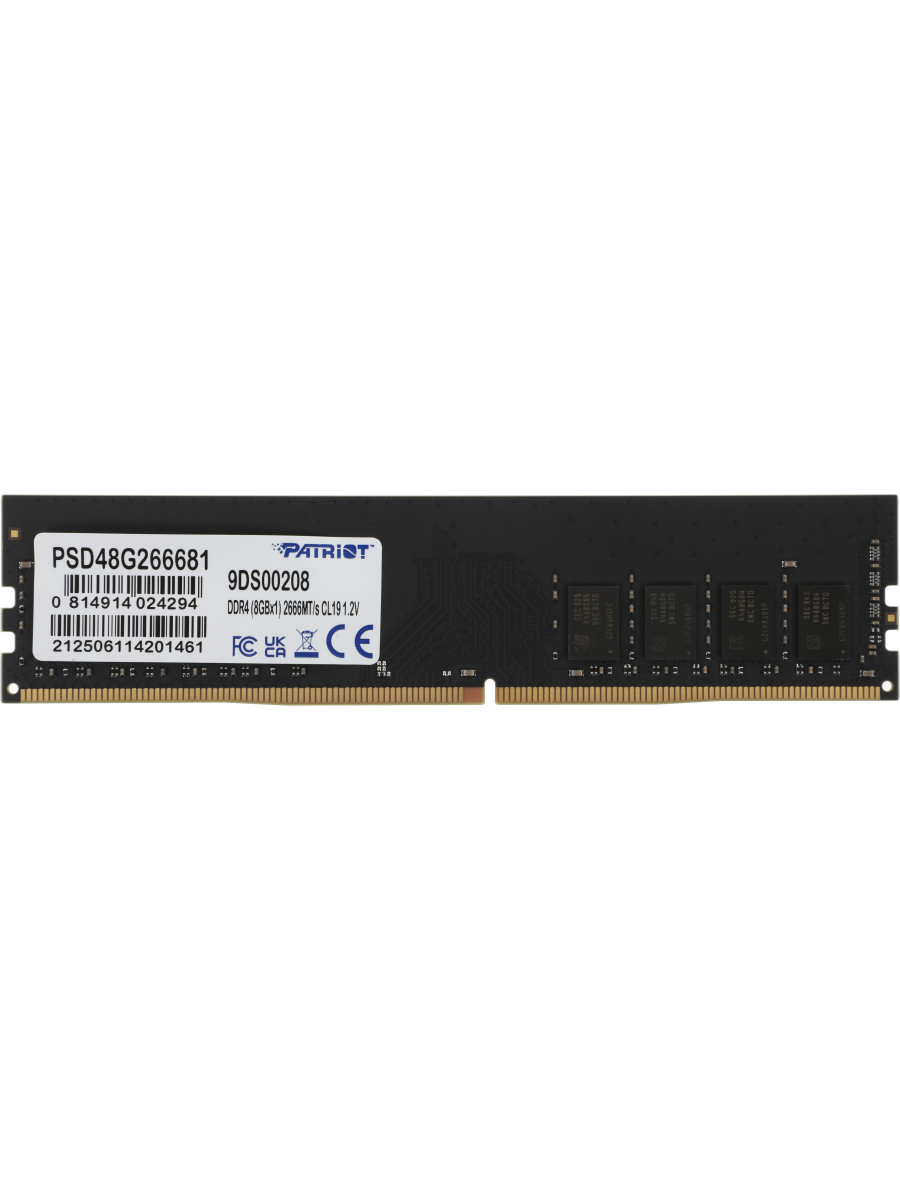 Память DDR4 8GB 2666MHz Patriot PSD48G266681 Signature RTL PC4-21300 CL19 DIMM 288-pin 1.2В single rank RTL