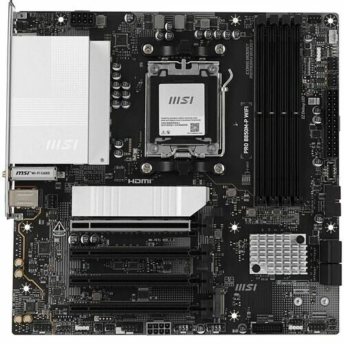 Материнская плата MSI PRO B850M-P WIFI - AM5, AMD B850, 4xDDR5-5600 МГц, 1xPCI-Ex16, 3xM.2, Micro-ATX