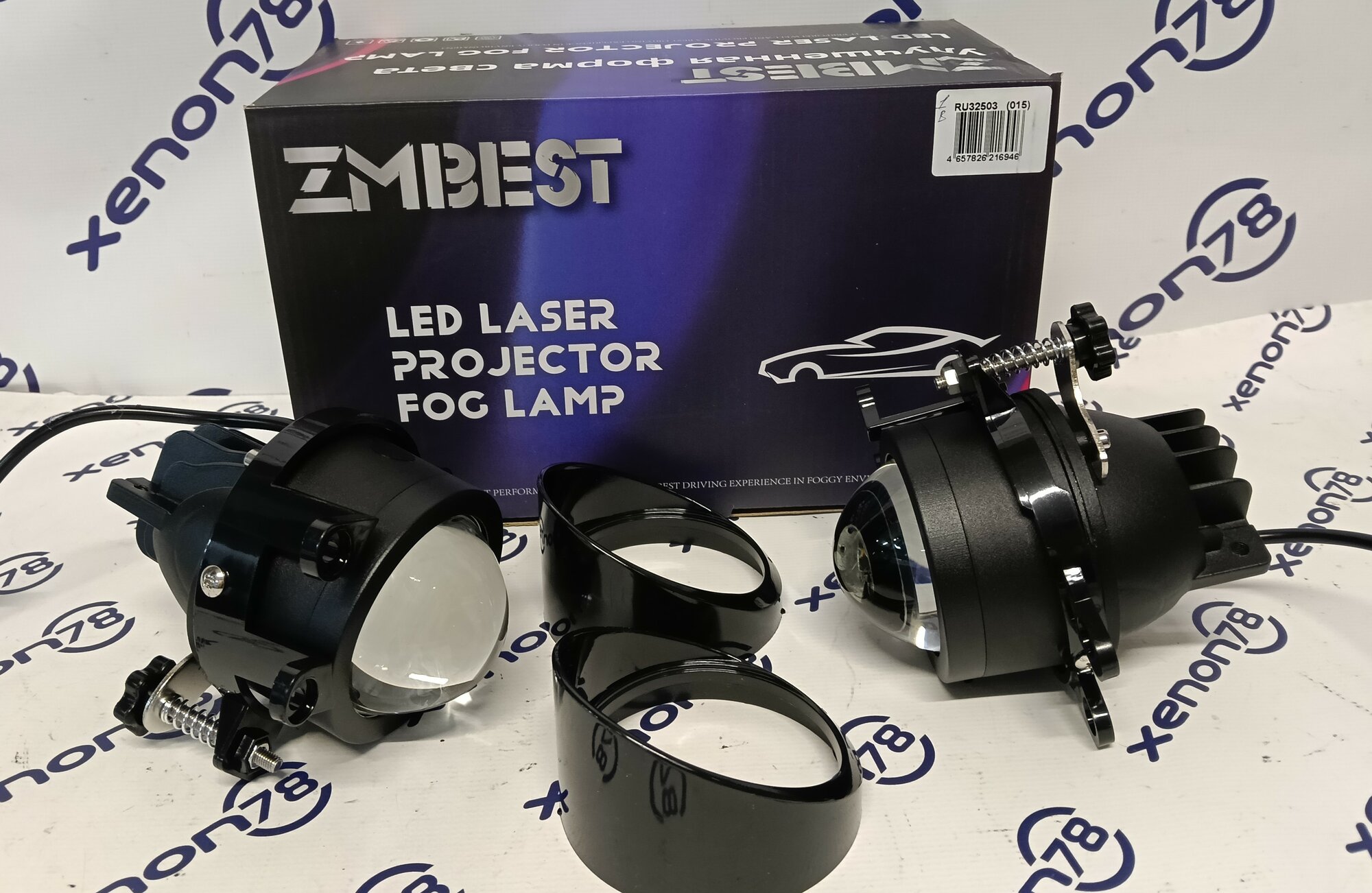 Светодиодные противотуманные линзы (модули) 3.0" ZMB 32503 (015) Toyota / Lexus FOG Black 30W (чипы 3570) 6000K 5000Lm 12-24V - 2 шт.