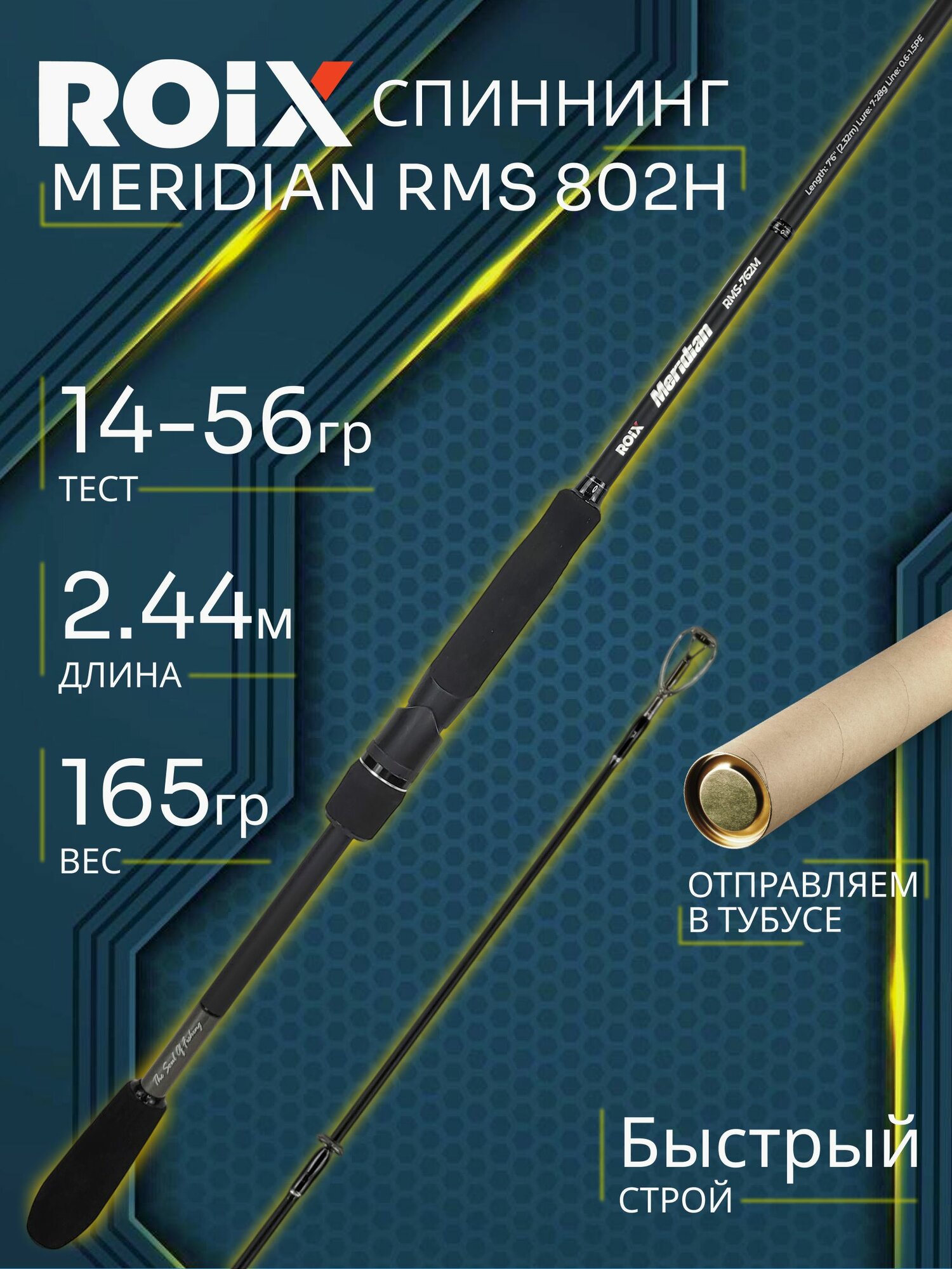 Спиннинг Roix MERIDIAN RMS 802H 2.44м 14-56гр