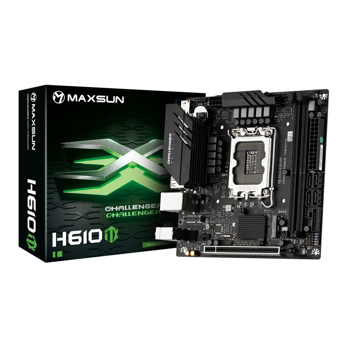 Материнская плата Maxsun Challenger H610ITX Socket 1700 H610 2xDDR4 1xPCI-E x16 4xSATA III mini-ITX Retail