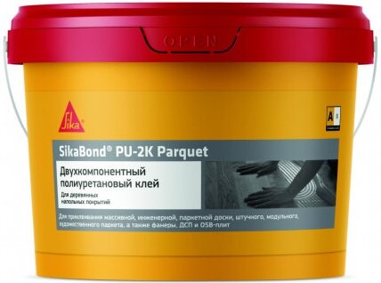Клей для Паркета 2-х комп. Sika SikaBond PU-2K Parquet (А+В) 9кг Полиуретанорвый, Быстротвердеющий, Жестко-Эластичный.